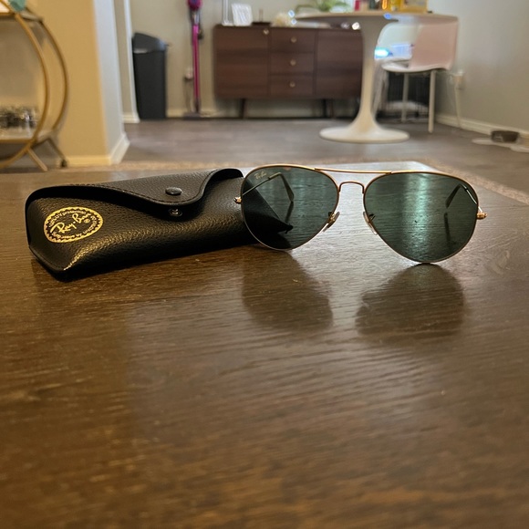 Ray-Ban | Accessories | Ray Ban Classic Aviator Xl Gold Frame Black ...